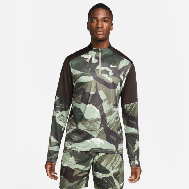 Nike dri-fit element men's 1/2-zip camo running top | Marškinėliai ...